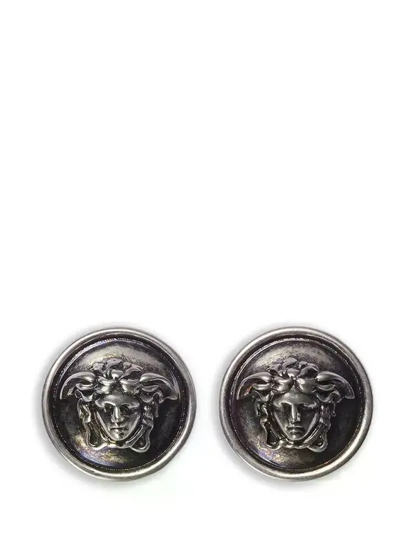 Versace Medusa Motif Stud Earrings - Silver