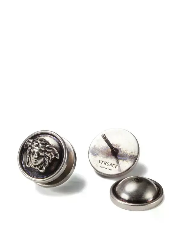 Versace Medusa Motif Stud Earrings - Silver