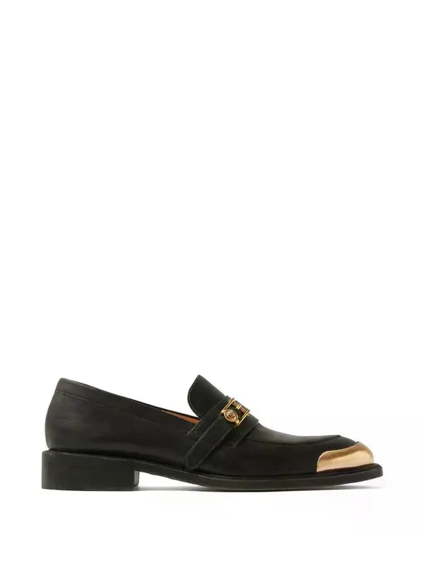 Versace Primo Leather Loafers With Medusa Hardware