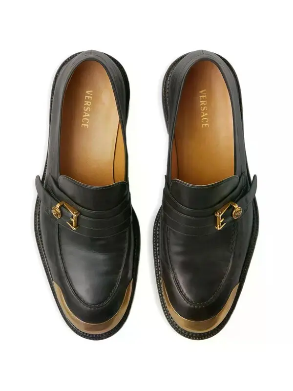 Versace Primo Leather Loafers With Medusa Hardware