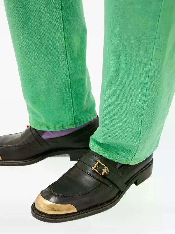 Versace Primo Leather Loafers With Medusa Hardware