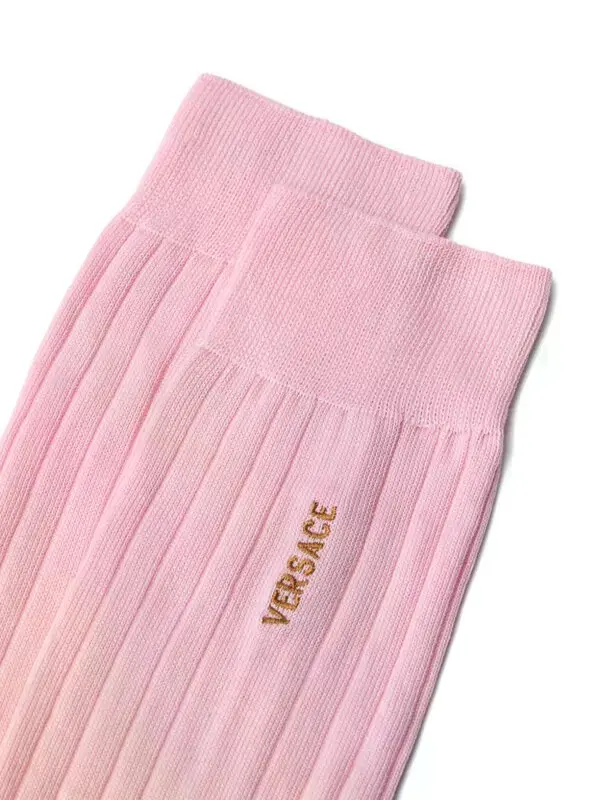 Versace Ribbed Cotton Socks - Pink