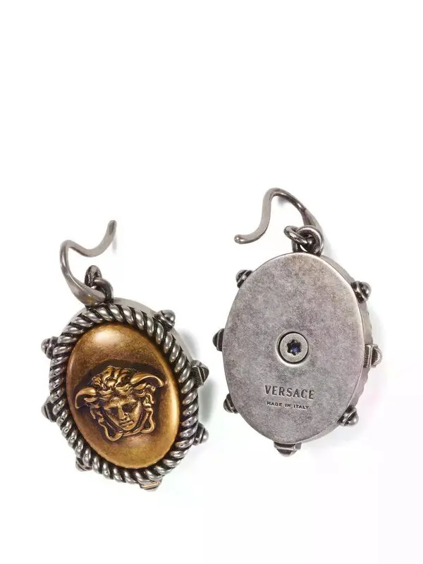 Versace Tivoli Medusa Cameo Pendant Earrings - Silver