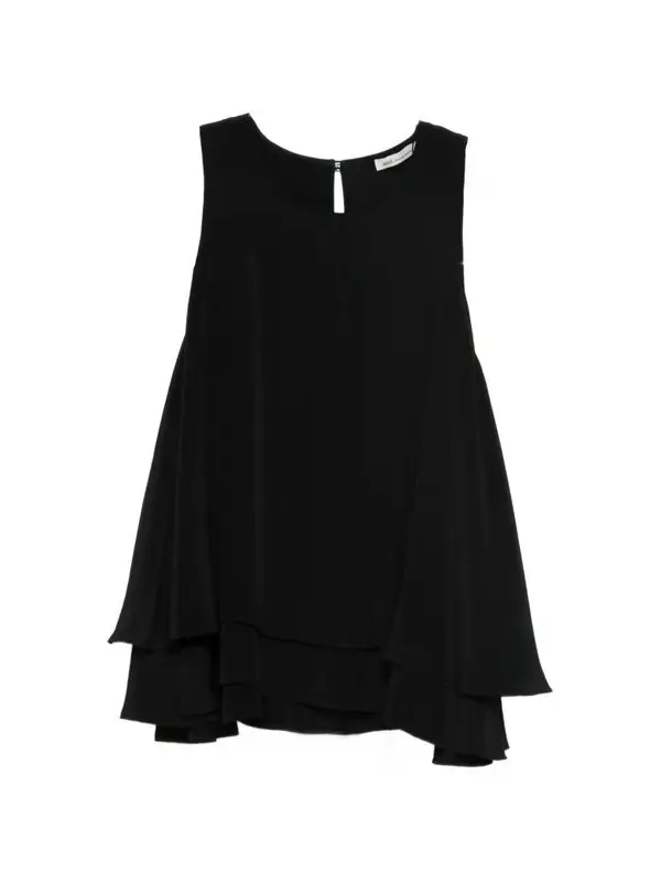 Ami Ruffled Sleeveless Top