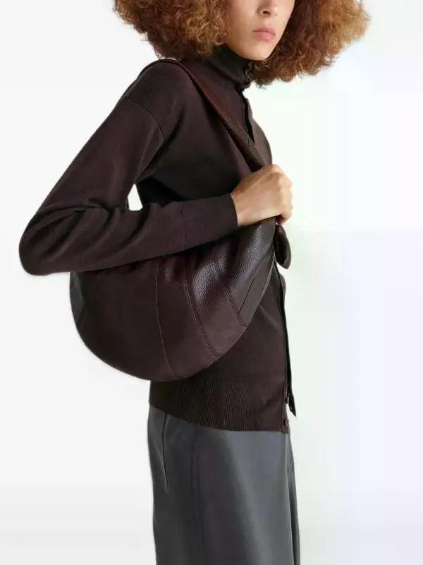LEMAIRE Fortune Croissant Bag In Grained Leather - Brown