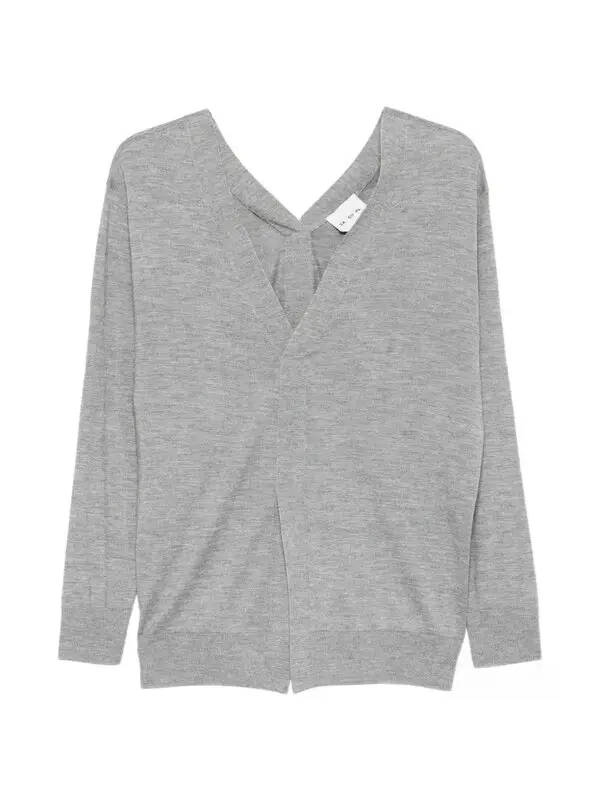 SA SU PHI V-neck Cashmere Sweater - Grey