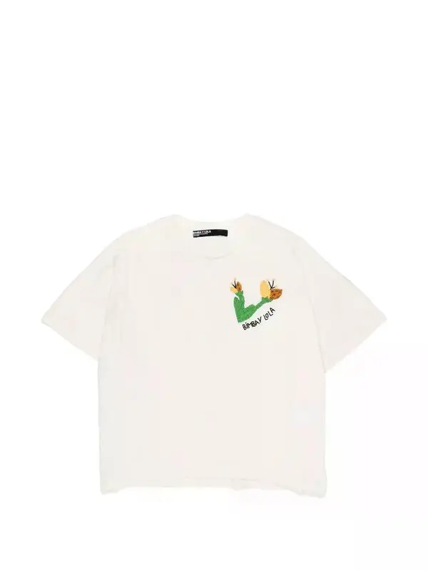 Bimba Y Lola Floral Embroidered T-shirt - White