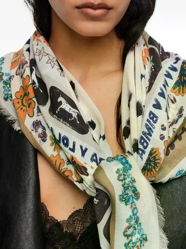 Bimba Y Lola Floral Print Scarf
