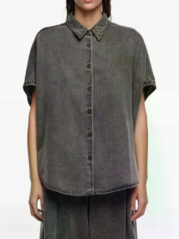 Bimba Y Lola Buttoned Short-sleeve Shirt - Black