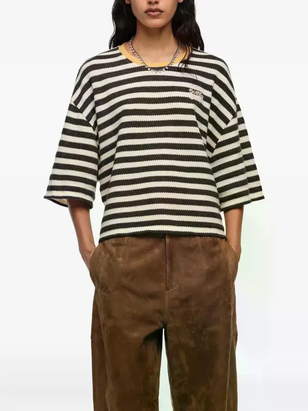 Bimba Y Lola Striped T-shirt With Embroidered Logo