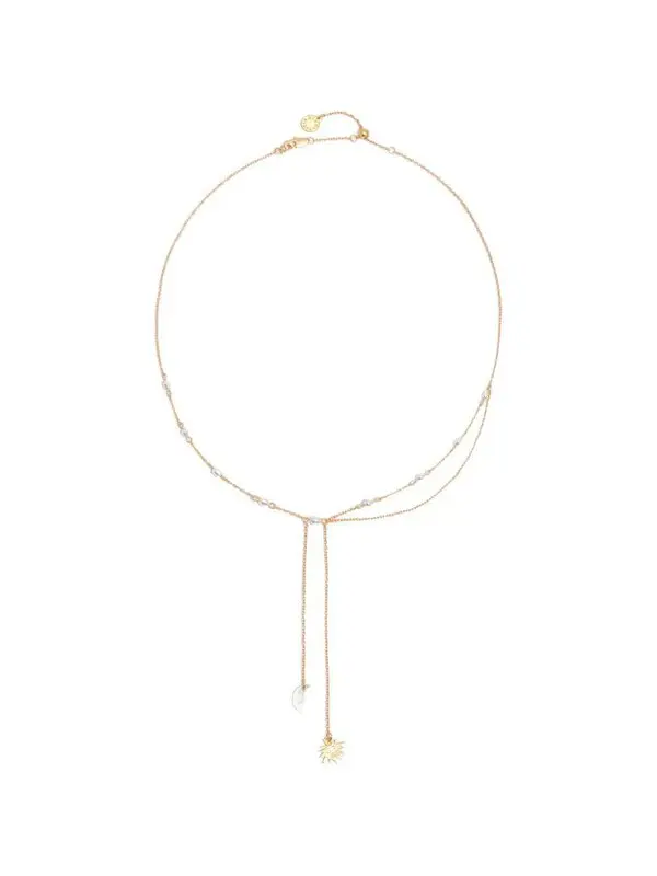 Bimba Y Lola Moon Sun Beaded Necklace - Gold