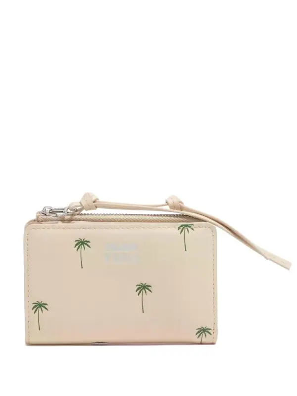 Bimba Y Lola Palms Zip Leather Wallet - Neutrals