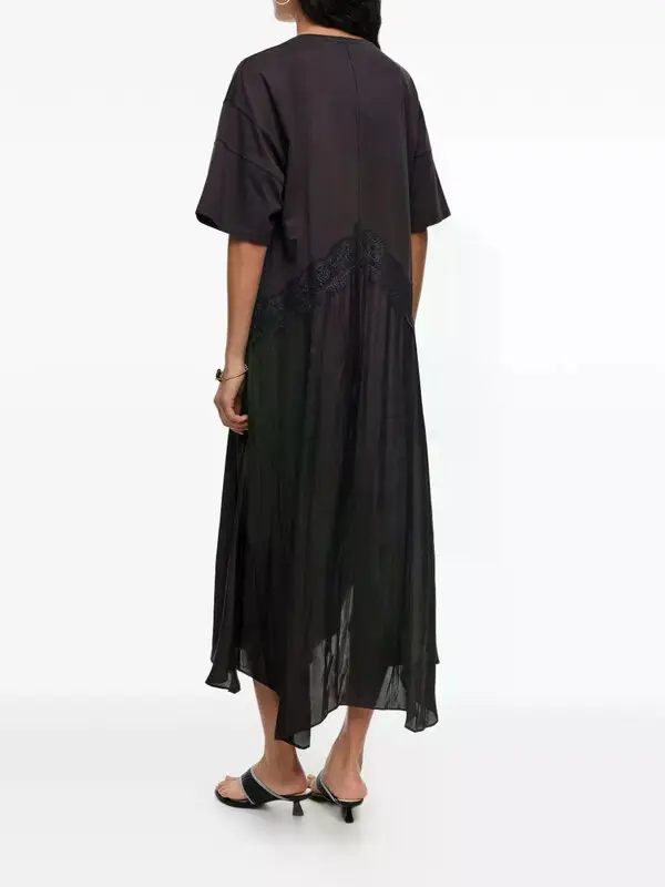 Bimba Y Lola Black Lace Detail Midi Dress