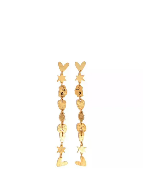 Bimba Y Lola Silhouette Heart-motif Drop Earrings - Gold