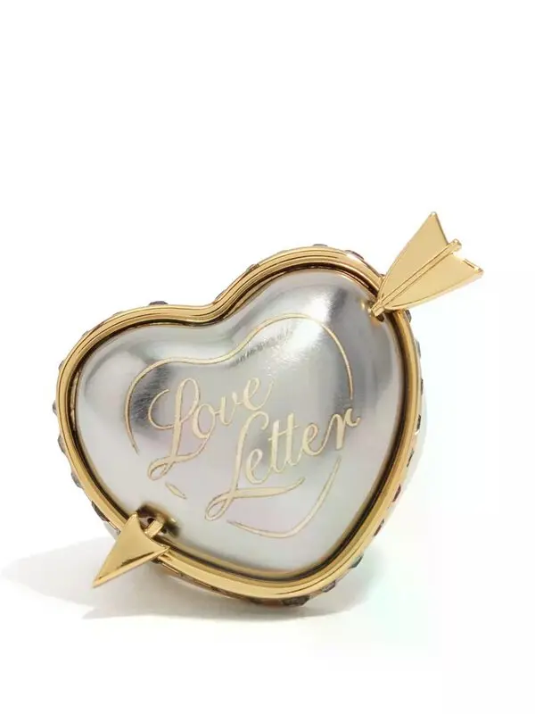 Bimba Y Lola Two-tone Love Letter Heart-shape Ring - Gold
