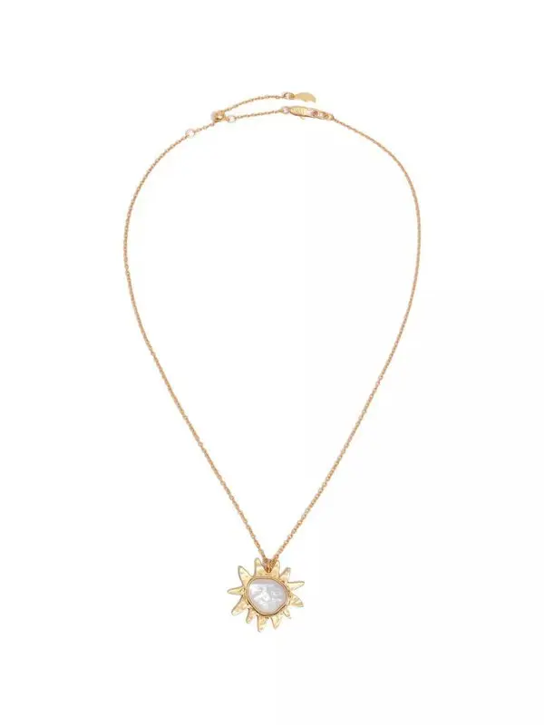 Bimba Y Lola Pearl Sun Pendant Necklace - Gold