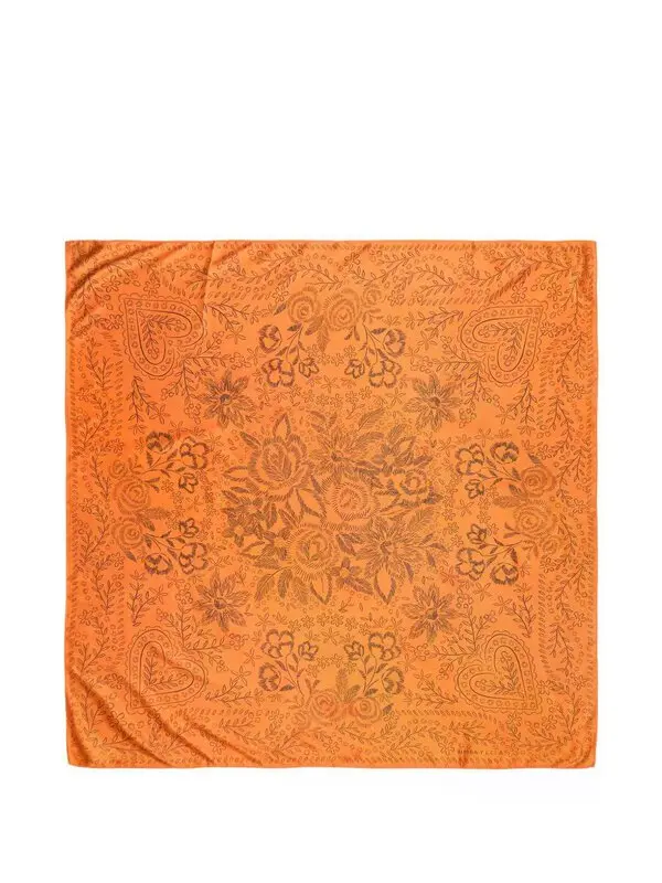 Bimba Y Lola Floral-print Scarf - Orange