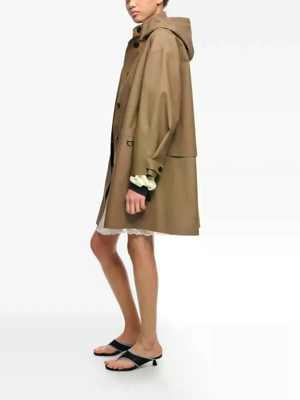 Bimba Y Lola Buttoned Hooded Coat