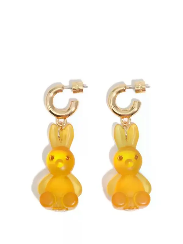 Bimba Y Lola Rabbit Pendant Hoop Earrings - Gold