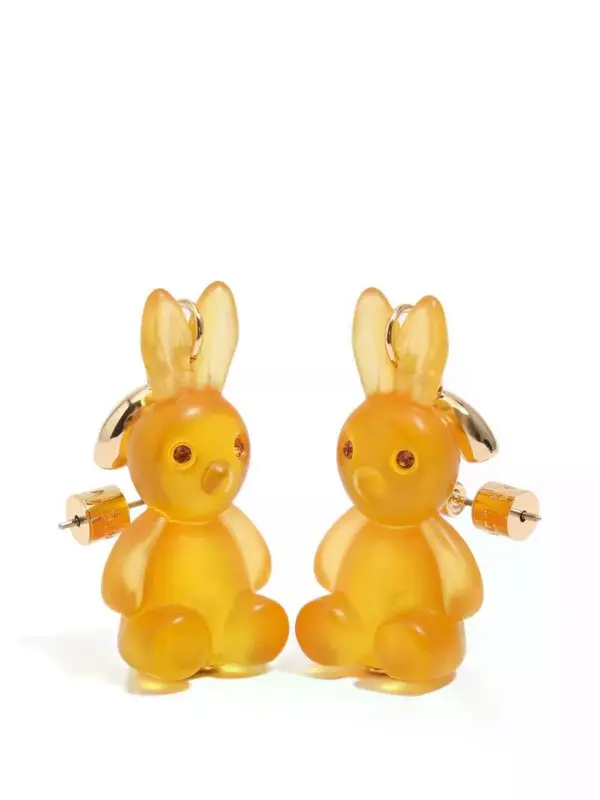 Bimba Y Lola Rabbit Pendant Hoop Earrings - Gold