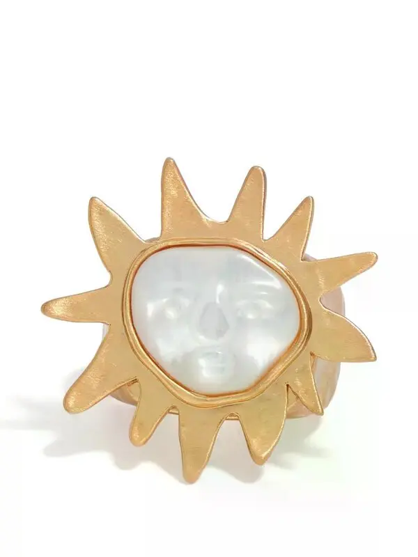 Bimba Y Lola Sun Faux-pearl Ring - Gold