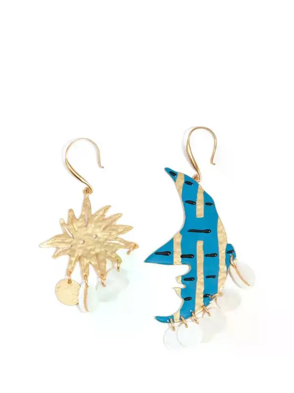 Bimba Y Lola Moon And Sun Drop Earrings - Gold