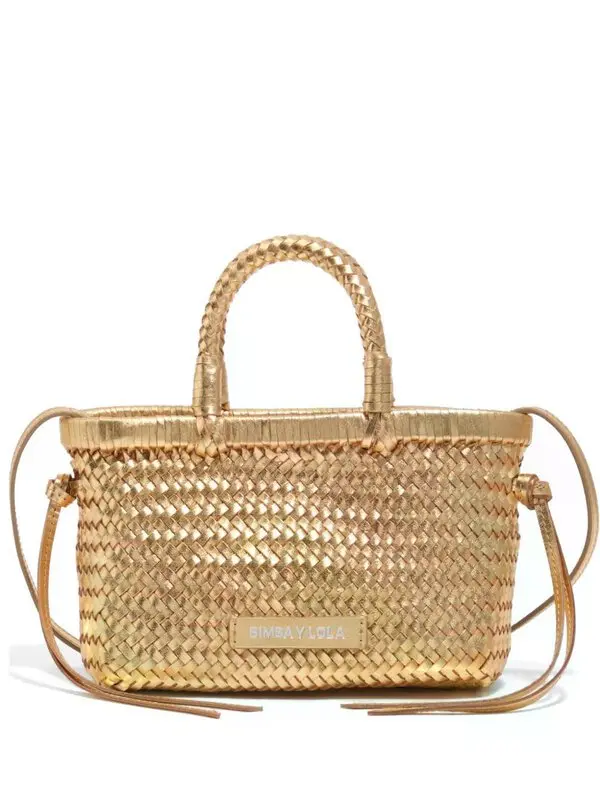 Bimba Y Lola Mini Woven Top-handle Leather Tote Bag