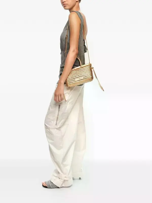 Bimba Y Lola Mini Woven Top-handle Leather Tote Bag