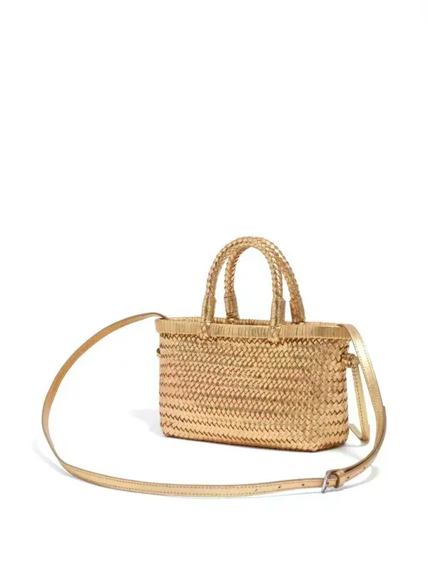 Bimba Y Lola Mini Woven Top-handle Leather Tote Bag