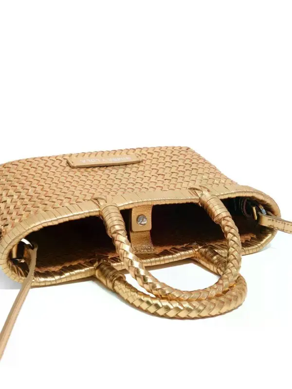 Bimba Y Lola Mini Woven Top-handle Leather Tote Bag
