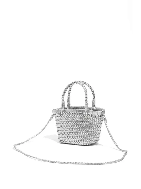 Bimba Y Lola Woven Leather Tote Bag - Silver