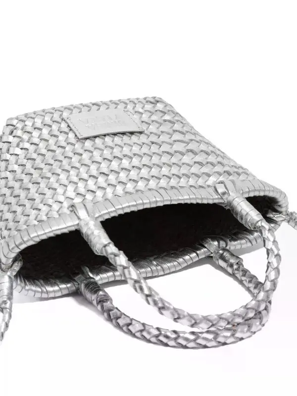 Bimba Y Lola Woven Leather Tote Bag - Silver