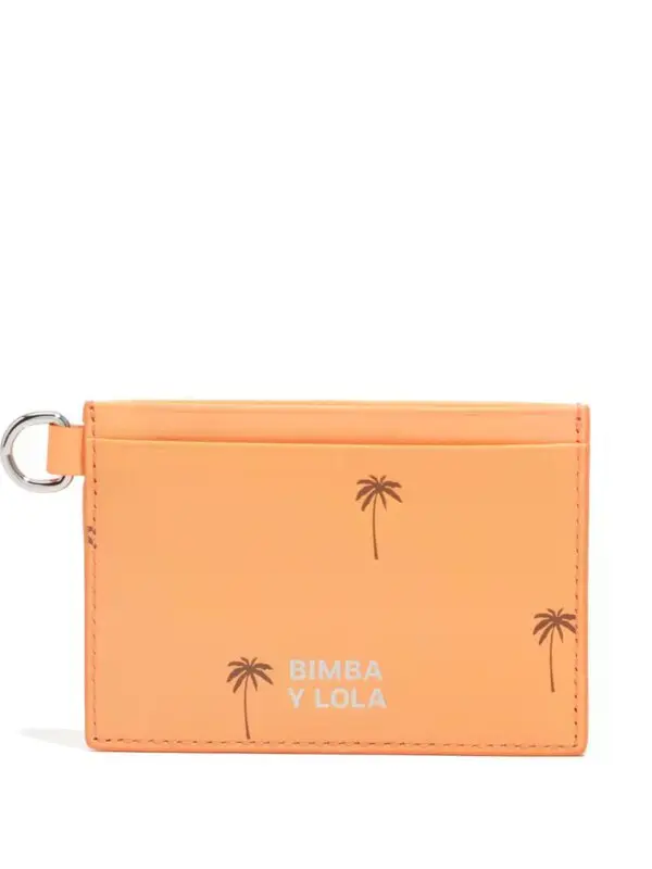 Bimba Y Lola Palms Small Leather Cardholder - Orange
