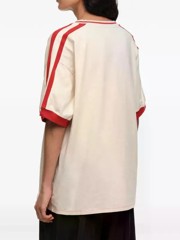 Bimba Y Lola Graphic-print V-neck T-shirt - Neutrals