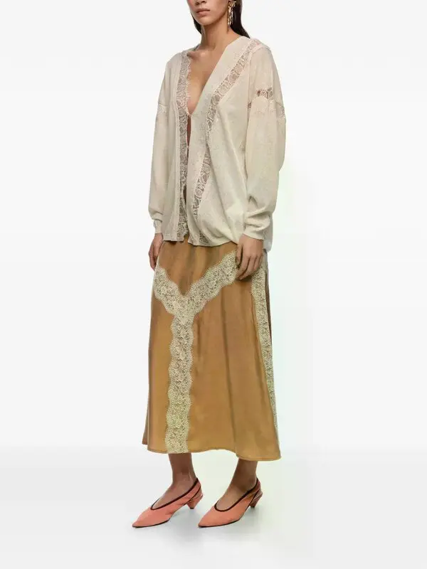 Bimba Y Lola Lace-trim Midi Skirt