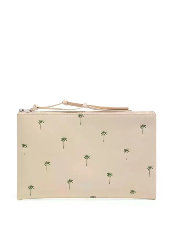 Bimba Y Lola Palms Leather Makeup Bag - Neutrals