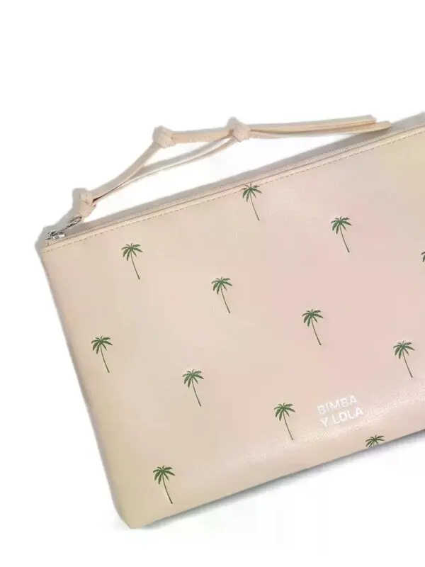 Bimba Y Lola Palms Leather Makeup Bag - Neutrals