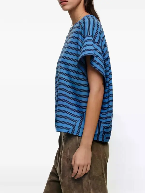 Bimba Y Lola Striped T-shirt With Embroidered Logo - Blue