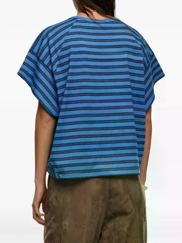 Bimba Y Lola Striped T-shirt With Embroidered Logo - Blue