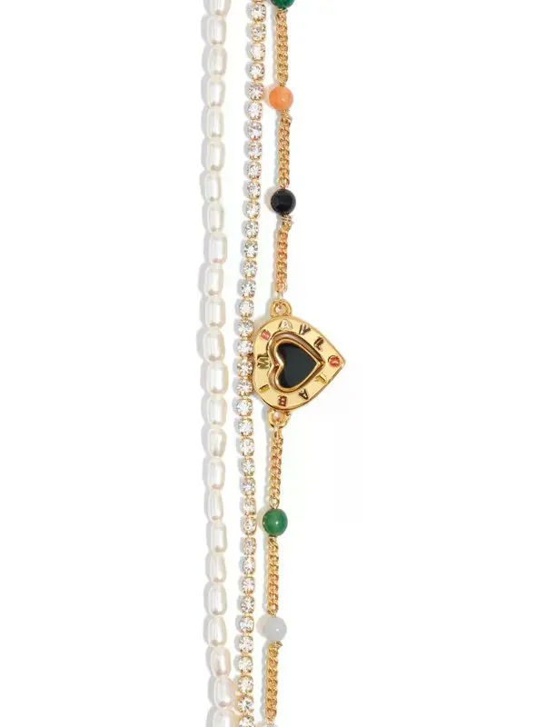 Bimba Y Lola Beaded Heart Necklace