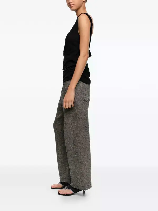 Bimba Y Lola Wide-leg Textured Trousers - Grey