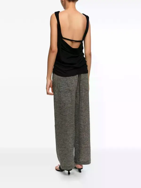 Bimba Y Lola Wide-leg Textured Trousers - Grey