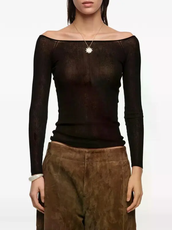 Bimba Y Lola Off-shoulder Ribbed Top
