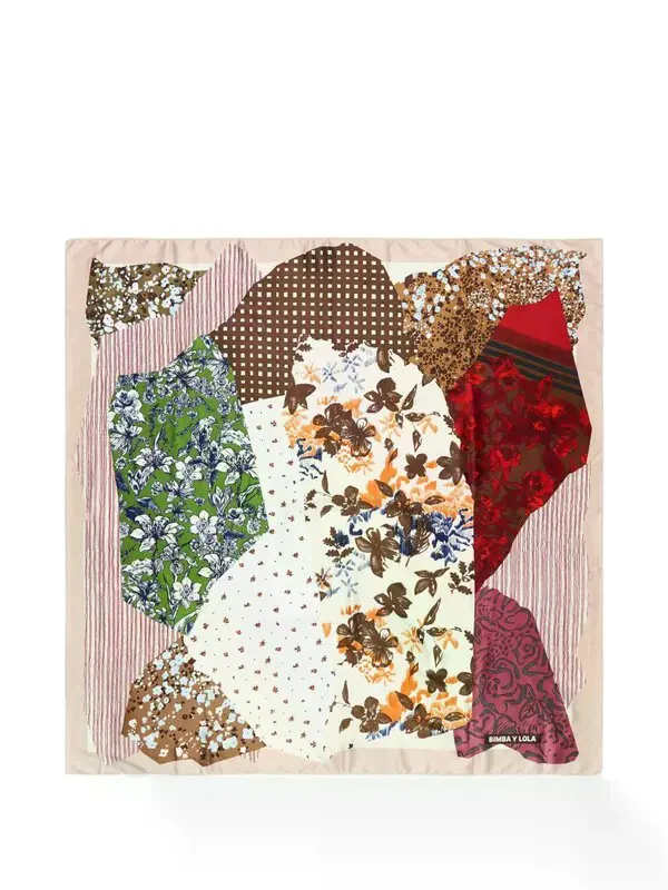 Bimba Y Lola Floral-print Scarf - Brown