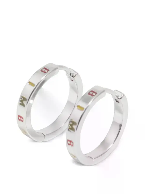 Bimba Y Lola Lettering Hoop Earrings - Silver