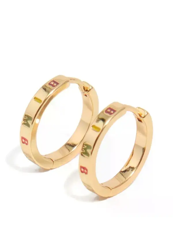 Bimba Y Lola Letter Hoop Earrings - Gold