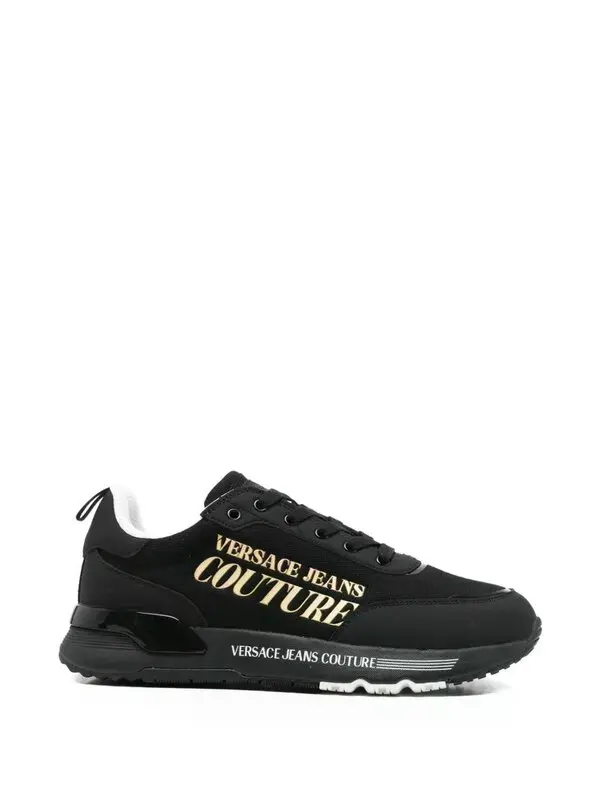 Versace Logo-detail Lace-up Sneakers - Black