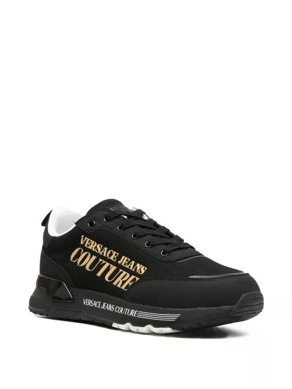 Versace Logo-detail Lace-up Sneakers - Black