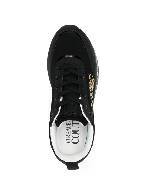 Versace Logo-detail Lace-up Sneakers - Black