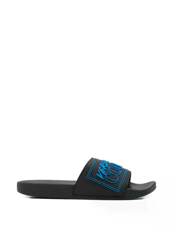 Versace Logo-detail Slides - Black